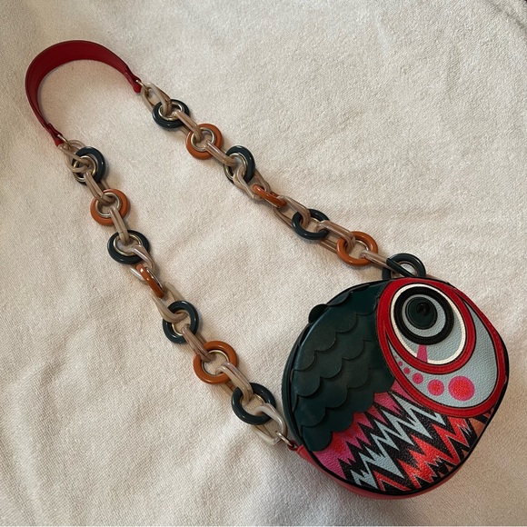 Missoni | Bags | Rare Missoni Fish Eye Leather Shoulder Bag Acrylic ...